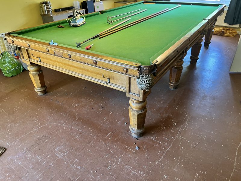 Early Victorian Cox and Yeman Oak 12ft table - John Bennett Billiards