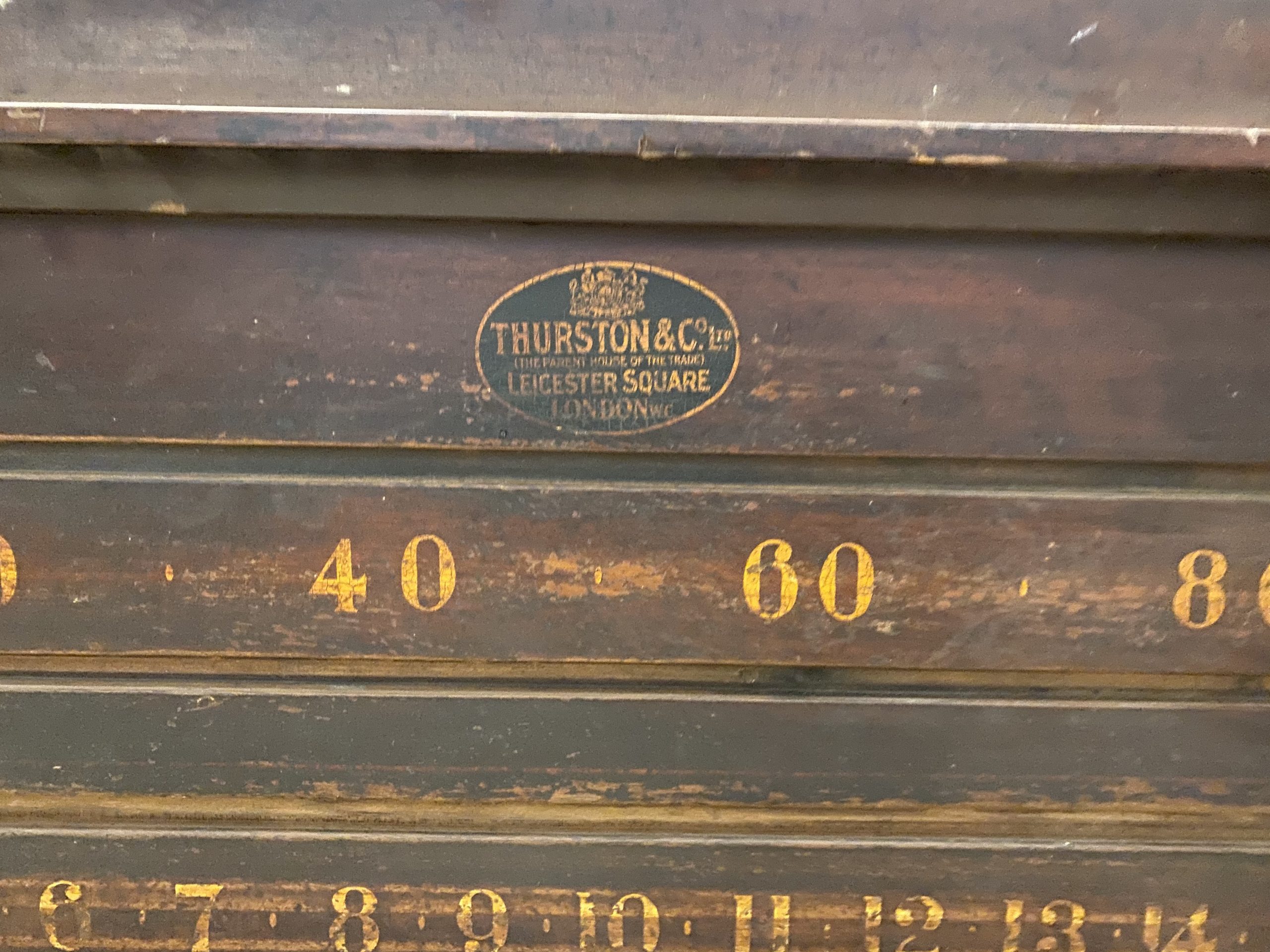 Antique Victorian Thurston's mahogany scoreboard - John Bennett Billiards