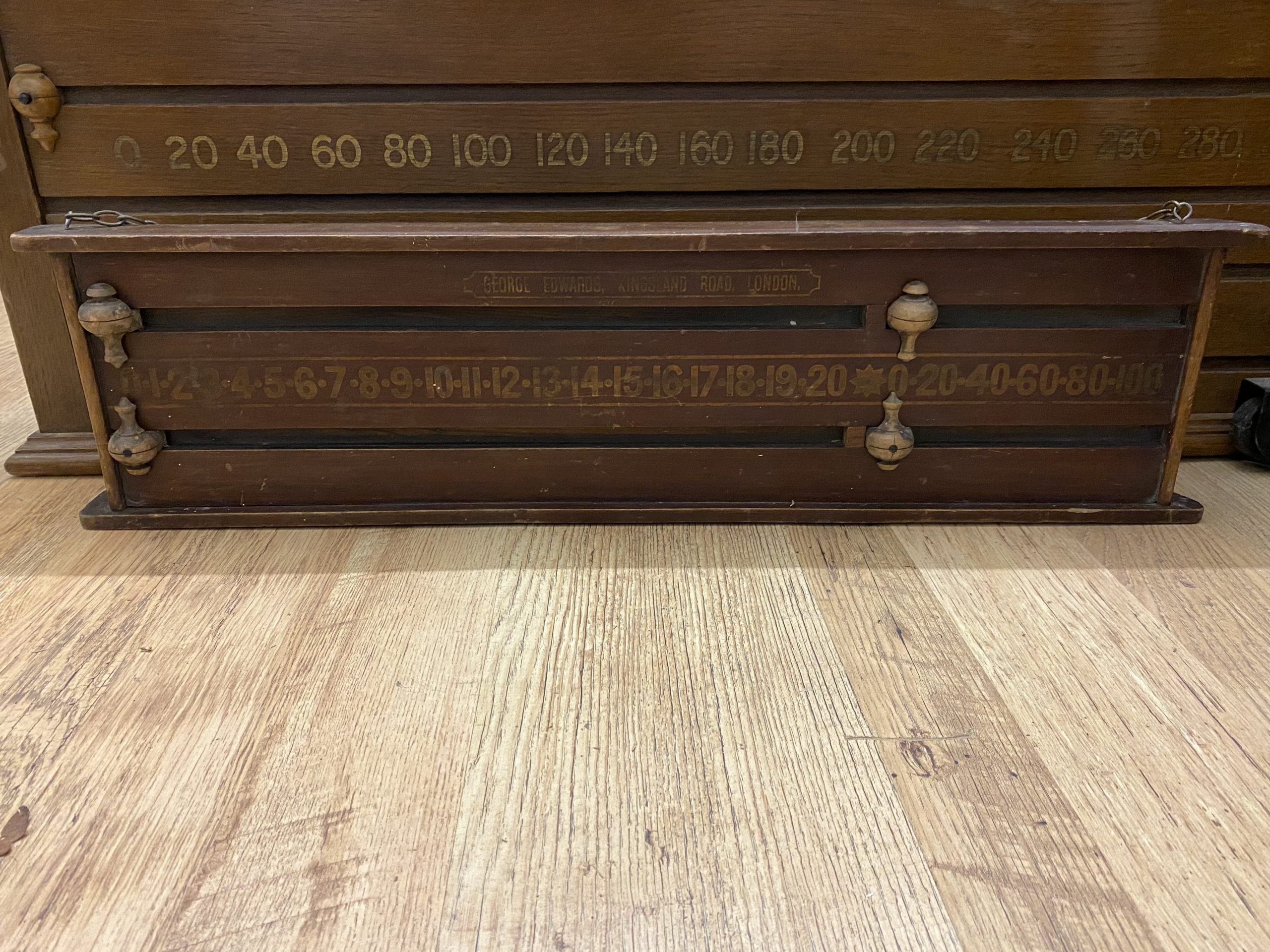 Antique Victorian George Edwards mahogany scoreboard - John Bennett ...