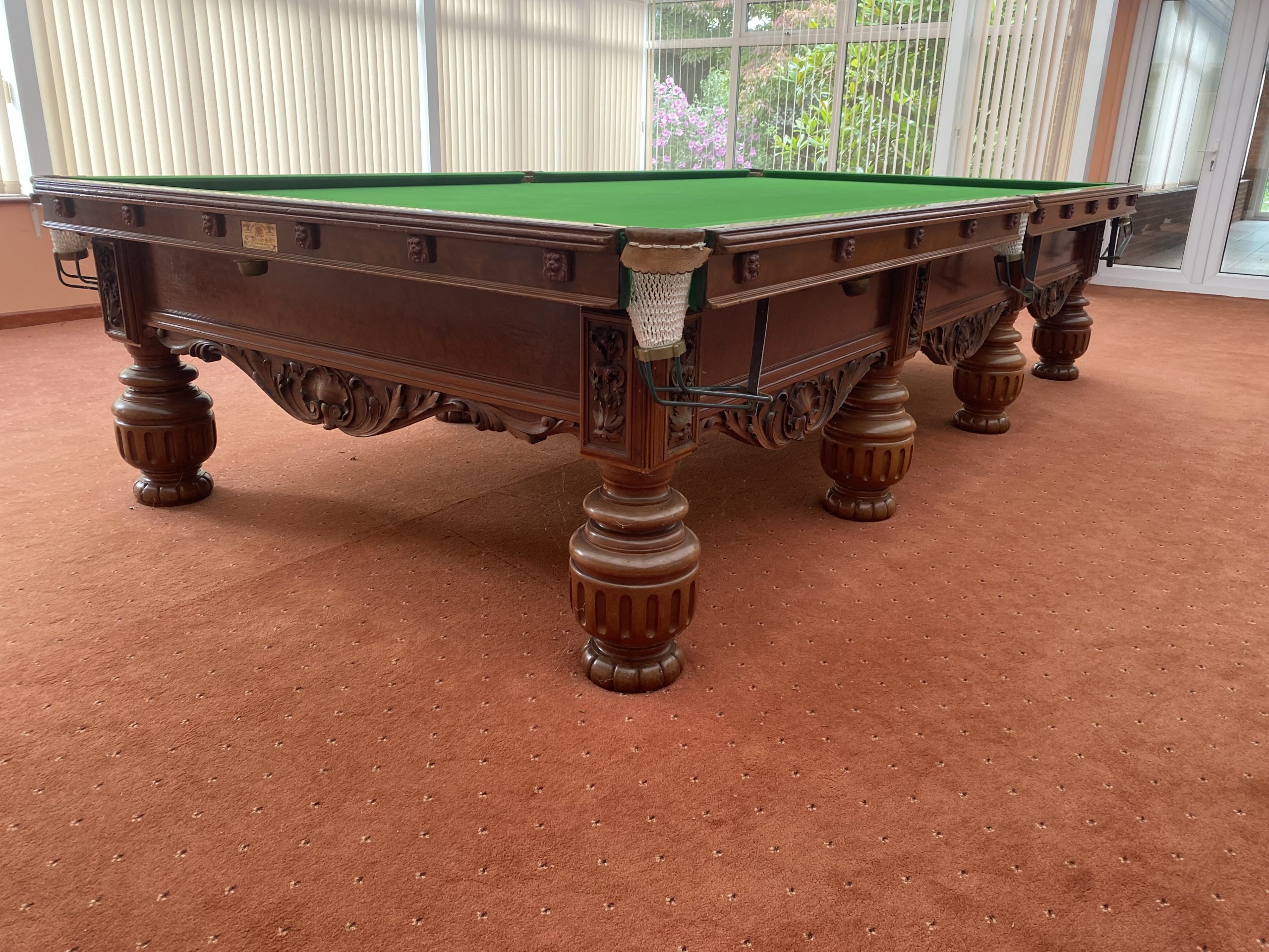 Antique Victorian George Wright Walnut 12ft table - John Bennett Billiards