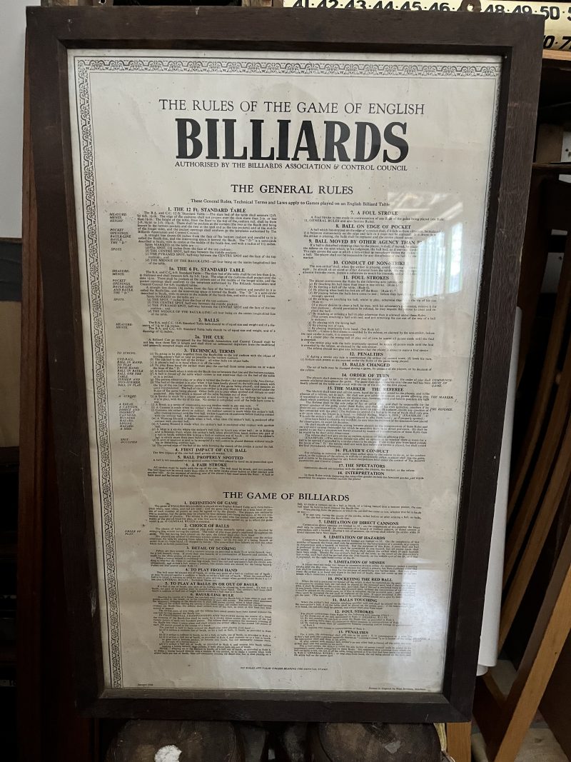 Framed Billiard Rules - John Bennett Billiards