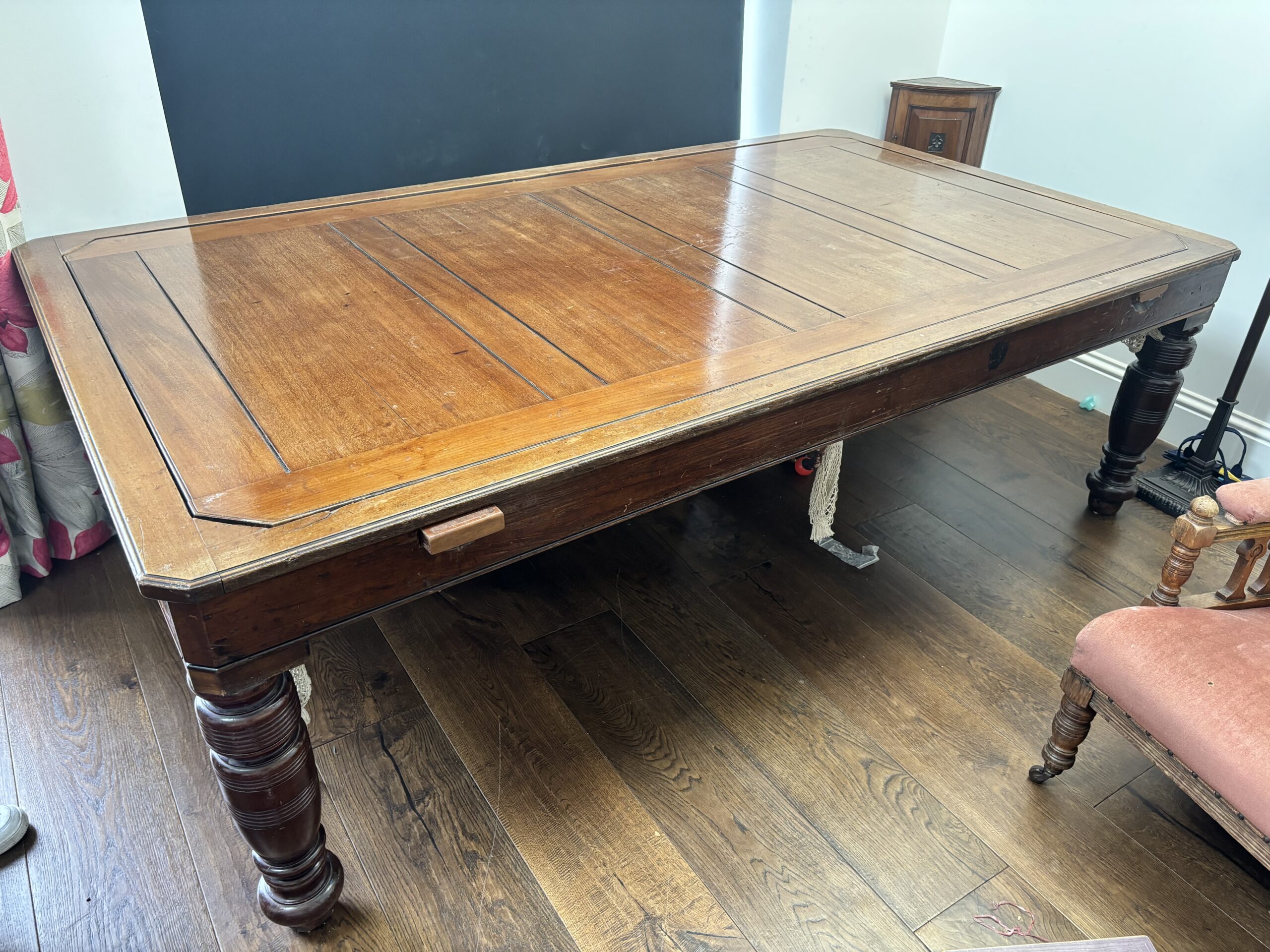 Antique Victorian mahogany 7ft rollover billiard dining table - John ...