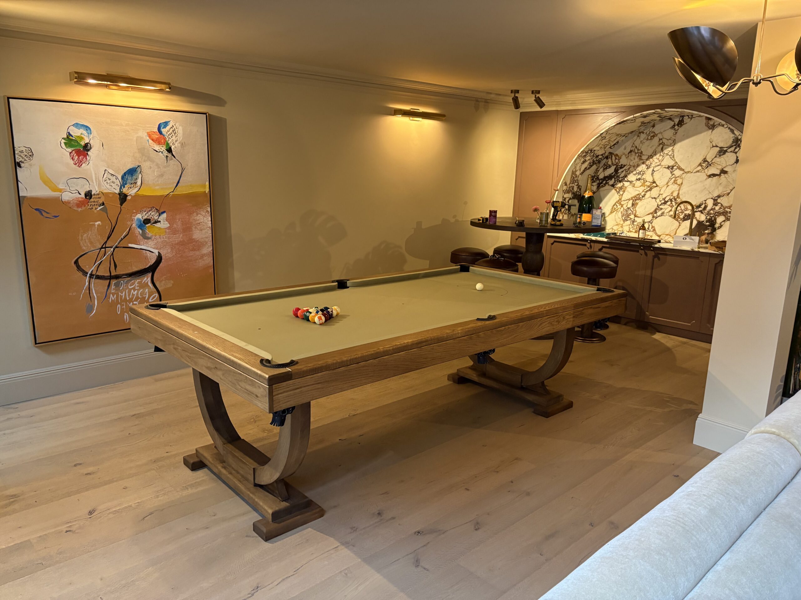 Bespoke Oak 8ft snooker/pool table - John Bennett Billiards